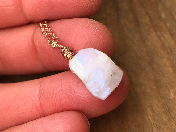 Raw Moonstone Necklace